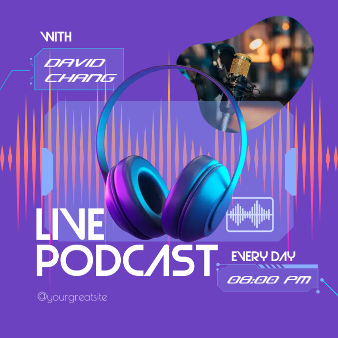 Live Podcast Template | PosterMyWall