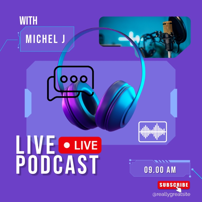 live podcast Template | PosterMyWall