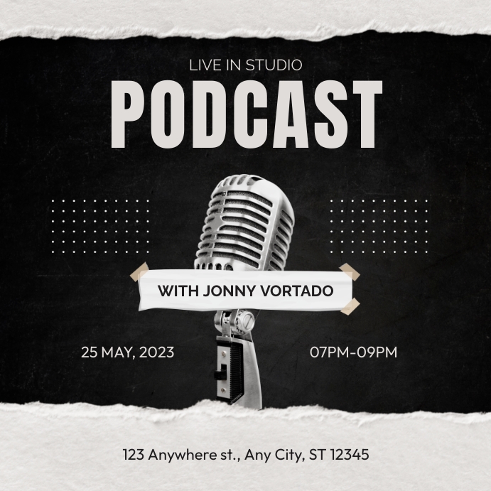 Live Podcast Template | PosterMyWall