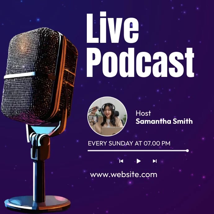 Live Podcast Event Template | PosterMyWall