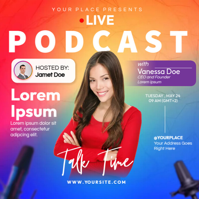 Live Podcast Instagram Ads Template | PosterMyWall