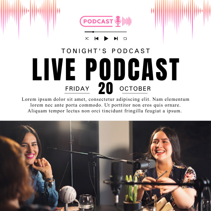 Live Podcast Instagram Poster Template | PosterMyWall