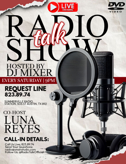 Live Radio Talk Show Event Template | PosterMyWall