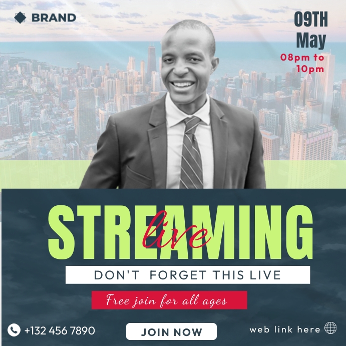 Live Streaming Template | PosterMyWall