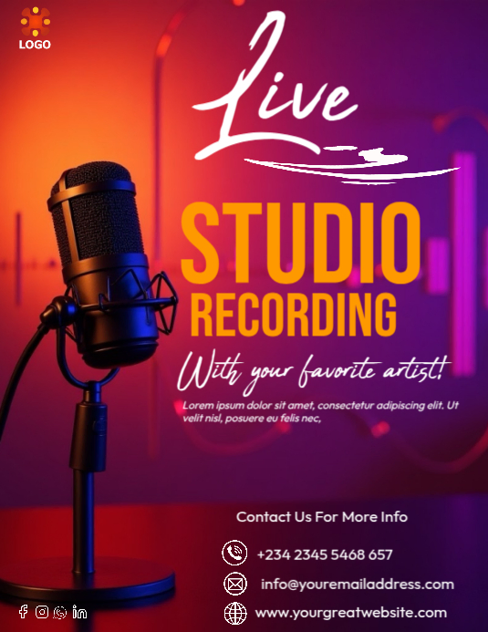 Copy of Live Studio Recording flyer | PosterMyWall