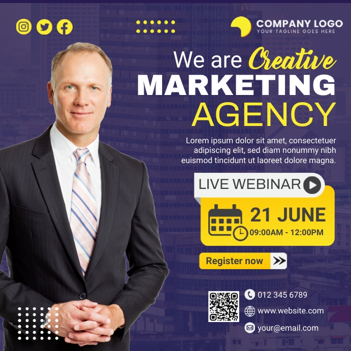 Live Webinar Template | PosterMyWall