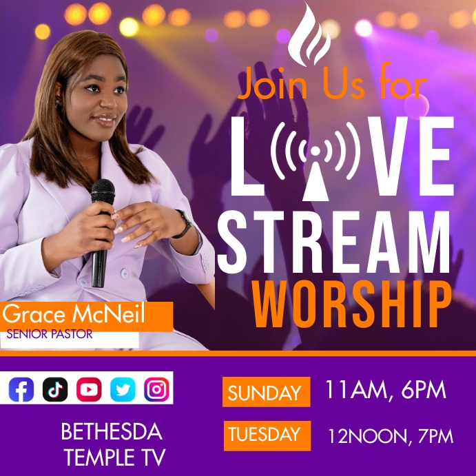 live worship poster template | PosterMyWall