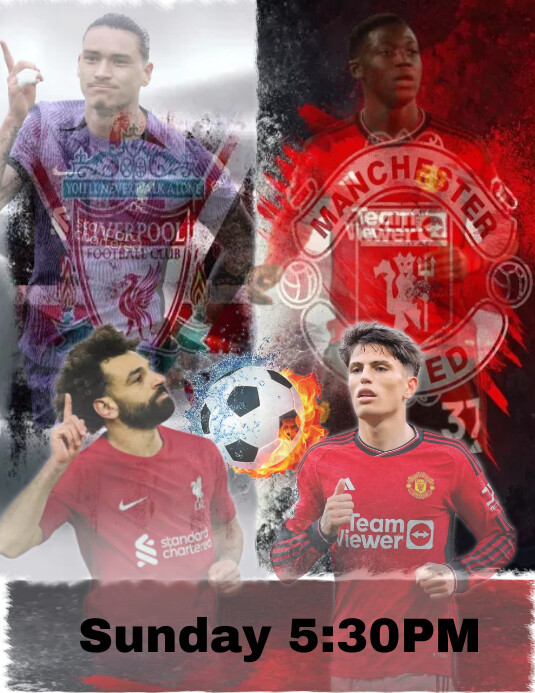 liverpool vs manchester united (1) Template | PosterMyWall