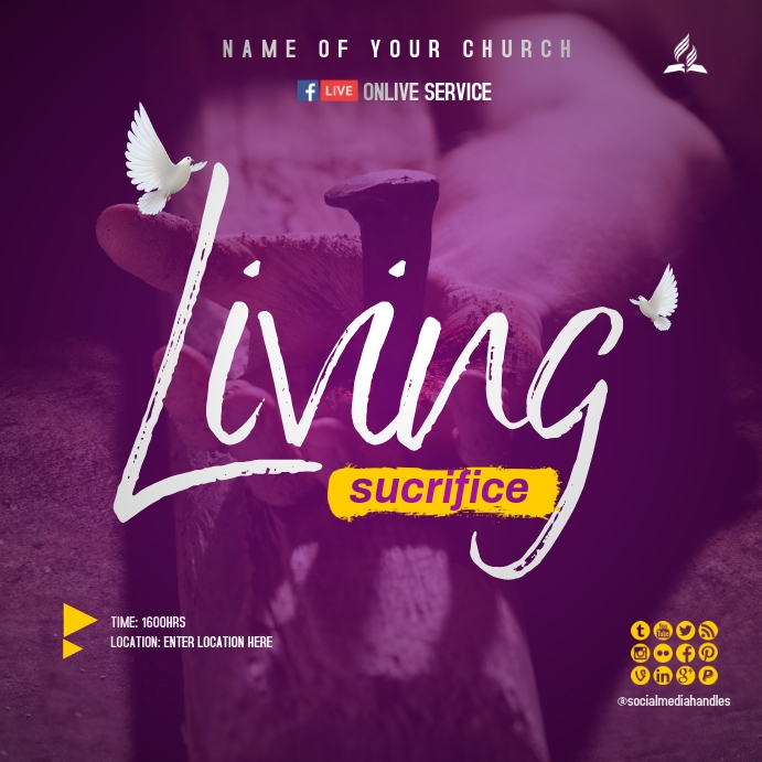 LIVING SUCRIFICE Template | PosterMyWall