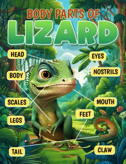 Lizard Body Parts Template | PosterMyWall