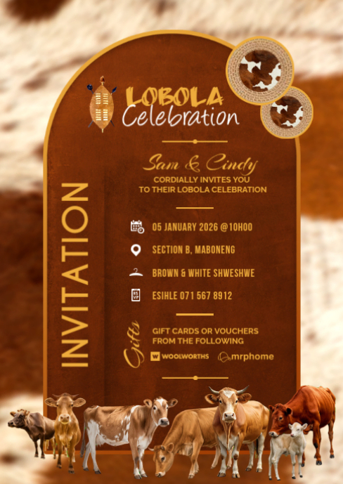 Modèle Lobola Celebration Invitation | PosterMyWall