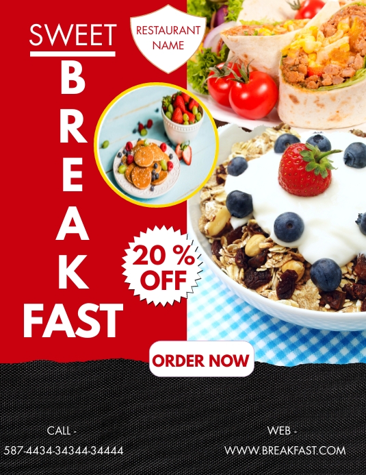Local Breakfast Restaurant Flyer Template | PosterMyWall