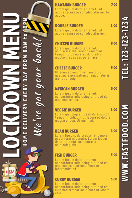 Copy of Lockdown Menu Template | PosterMyWall