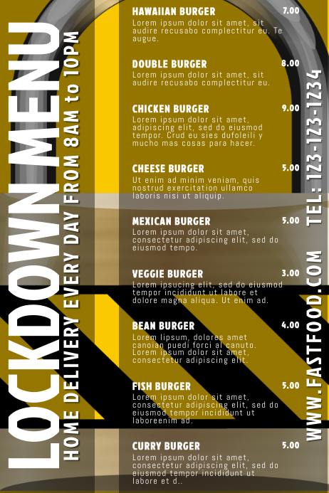 แม่แบบเมนู ล็อค เทมเพลต | PosterMyWall