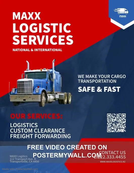 Logistic Services Video Flyer Template | PosterMyWall