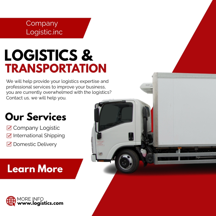 LOGISTICS & transportation AGENCY TEMPLATE | PosterMyWall