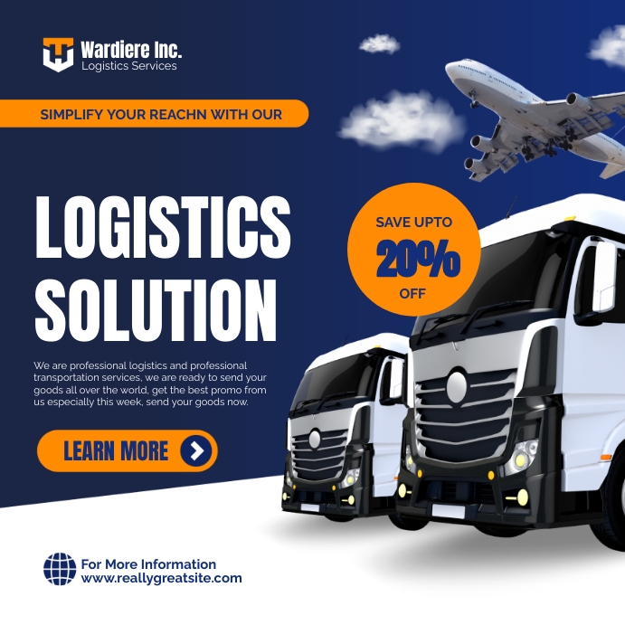 LOGISTICS & transportation AGENCY TEMPLATE | PosterMyWall