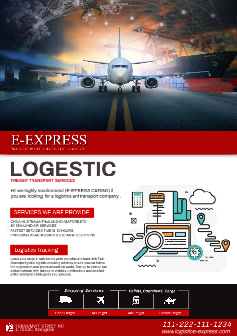 Logistics cargo services ltd brochure flyer Template | PosterMyWall