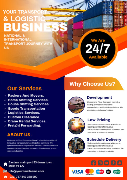 Logistics flyer Template | PosterMyWall