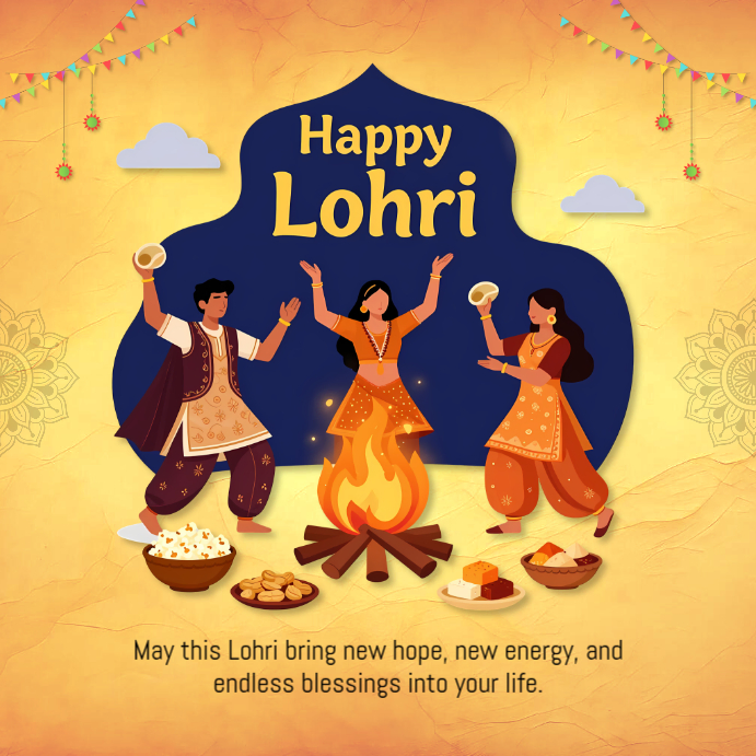 Lohri 2026 Instagram Post Template | PosterMyWall