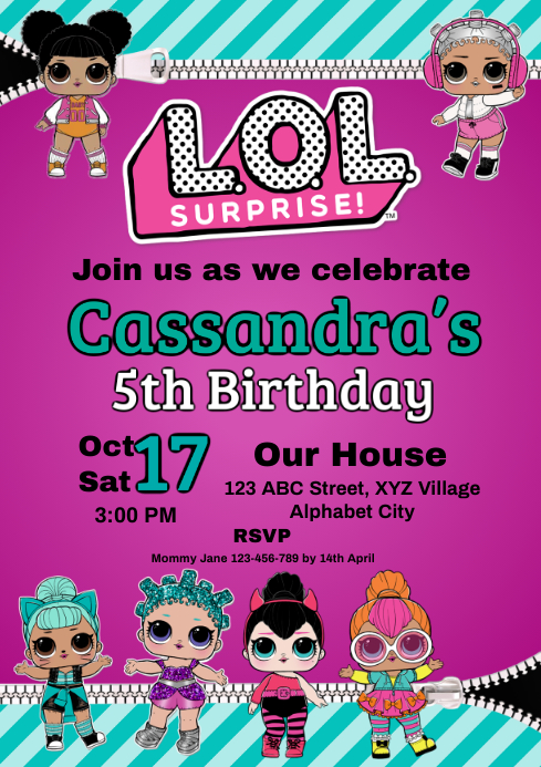 LOL Surprise Birthday Invitation Template | PosterMyWall