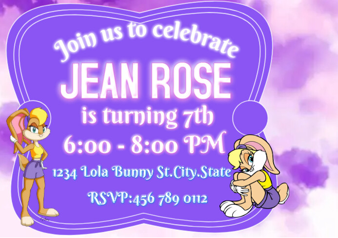 Lola Bunny | Birthday Invitation Template | PosterMyWall