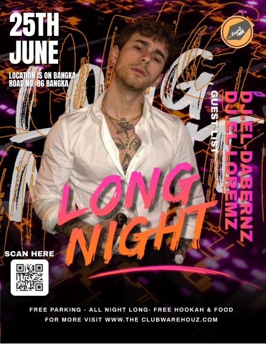 Long Night DJ Event Template | PosterMyWall