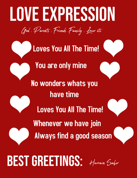 Copy of Love Expression Creative Words | PosterMyWall