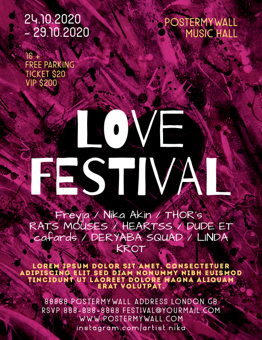 Love Festival Event Flyer Template | PosterMyWall