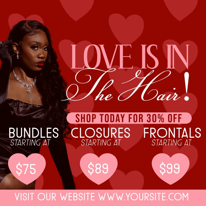 love is in the hair valentines flyer Template | PosterMyWall