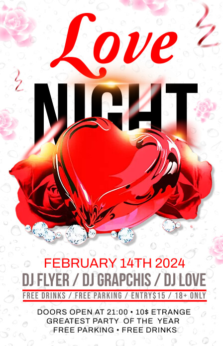 Love Night Party Flyer Template | PosterMyWall