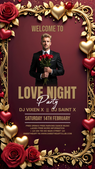 LOVE NIGHT PARTY INVITATION CARD Template | PosterMyWall