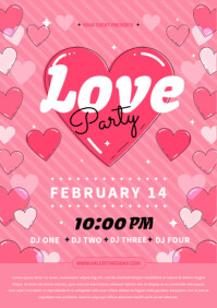 Valentines Party Poster Design Template | PosterMyWall