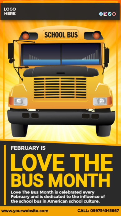 Love The Bus Month Ad Template | PosterMyWall