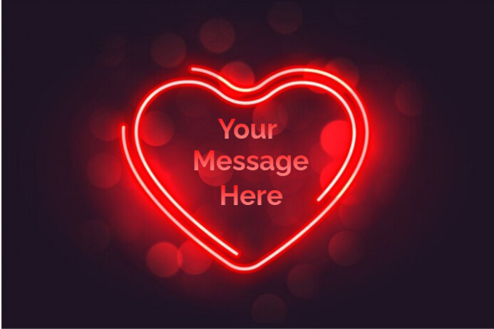 Lovely neon red heart design Template | PosterMyWall