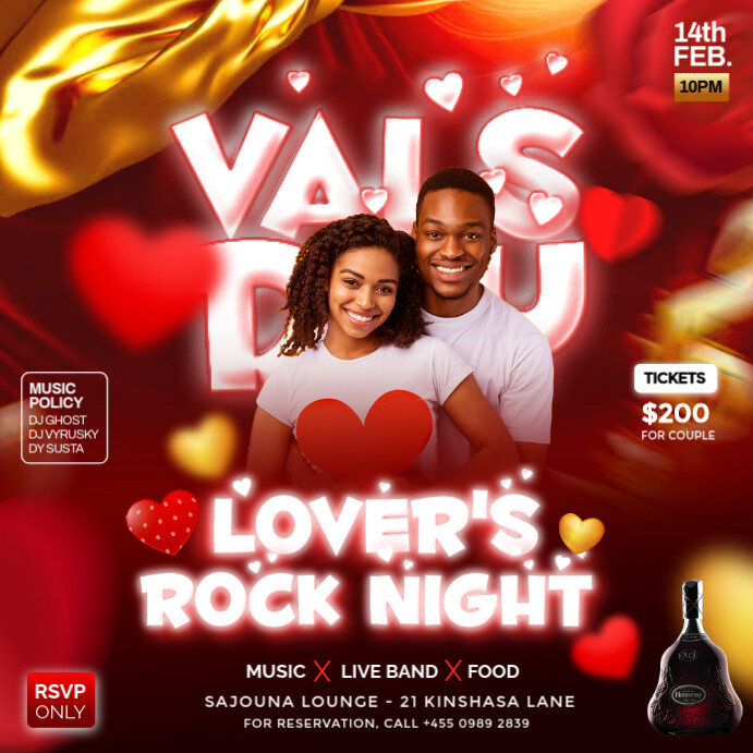 Copy of Lover's Rock Valentine's Day Dinner Flyer for Social Media ...