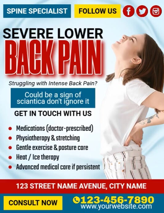 Lower Back Pain Template | PosterMyWall
