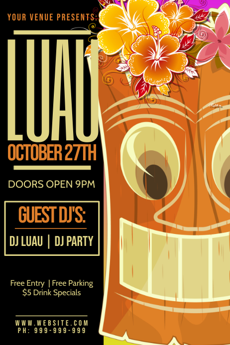 Luau Party Poster Template | PosterMyWall