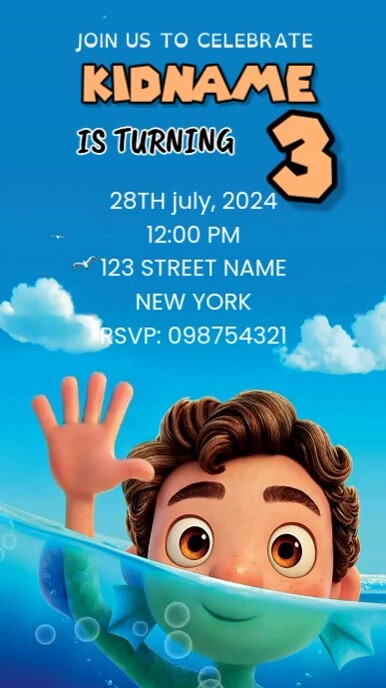 luca birthday invitation design Template | PosterMyWall