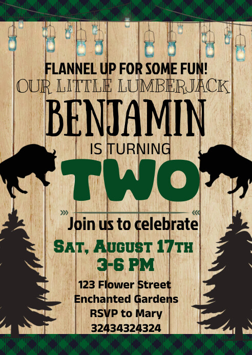 lumberjack invitation template | PosterMyWall