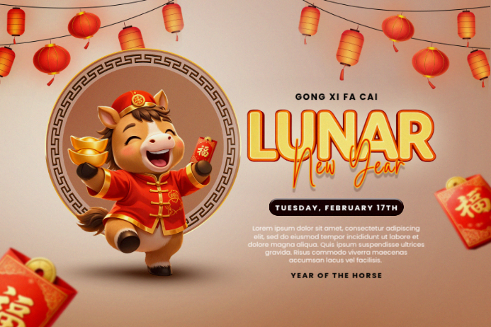 Lunar New Year 2026 Template | PosterMyWall