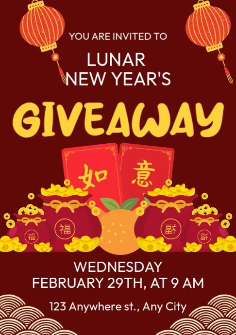 Lunar New Year Giveaway Template | PosterMyWall