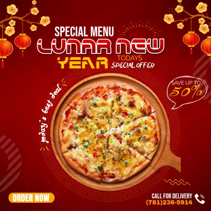 Lunar New Year Menu Template | PosterMyWall