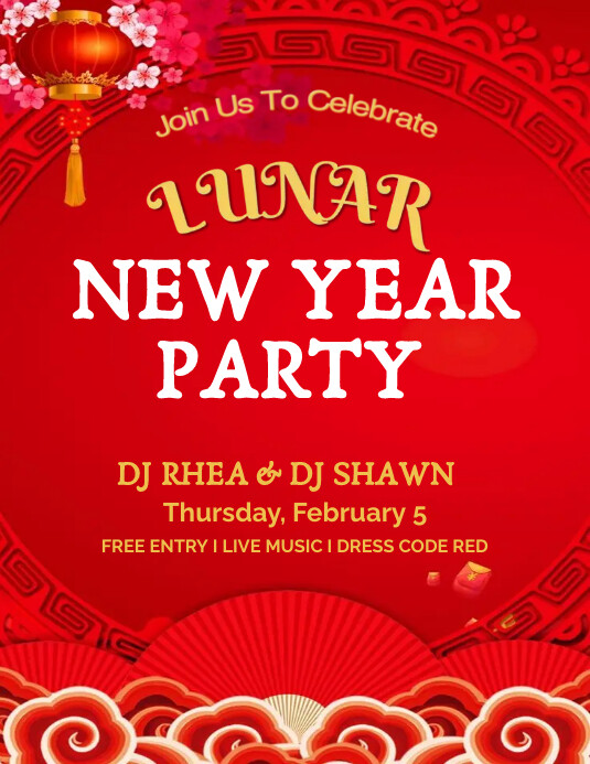 Lunar Party Pamflet Template | PosterMyWall