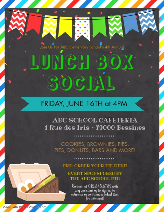 Copy of Lunch Box Social school flyer | PosterMyWall