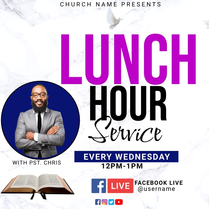 Lunch Hour Service Template | PosterMyWall