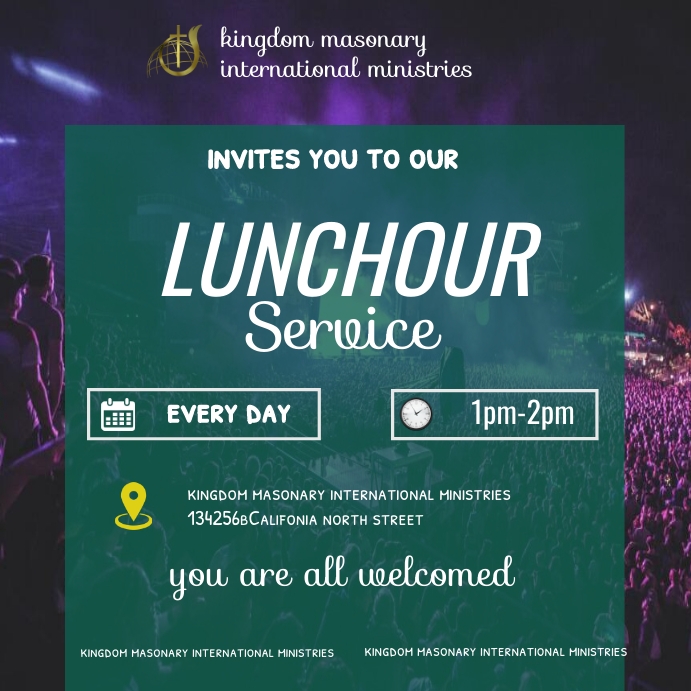 LUNCH HOUR SERVICE FLYER POSTER TEMPLATE | PosterMyWall