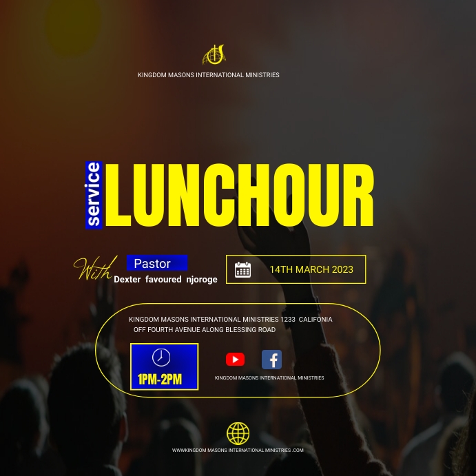 LUNCH HOUR SERVICE FLYER POSTER TEMPLATE | PosterMyWall