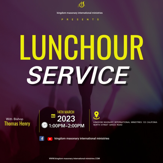 LUNCH HOUR SERVICE FLYER POSTER TEMPLATE | PosterMyWall