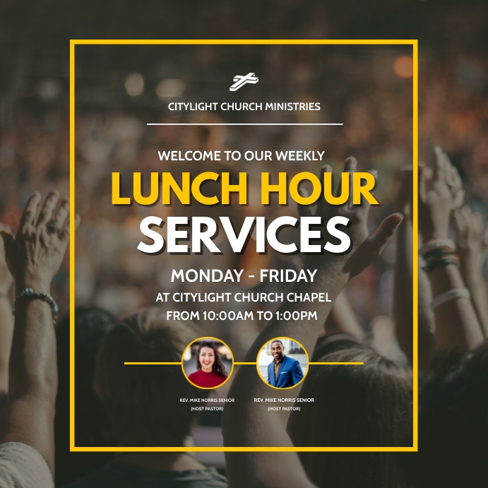 lunch hour services church flyer template | PosterMyWall